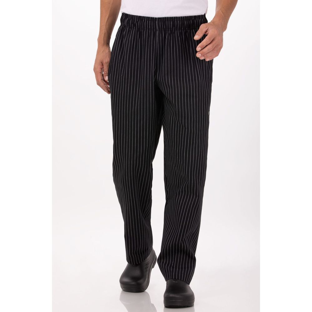 Chef Works Black with White Pinstripe Extra Large Classic Fit Designer ...