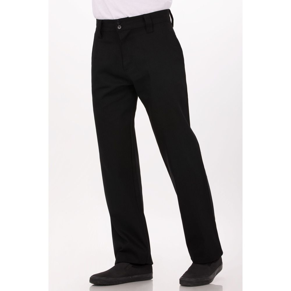 Chef Works Black Generous Fit Essential Pro Chef Pant for Unisex, 42 inch