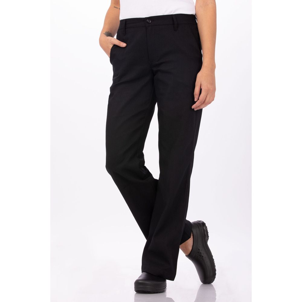 Chef Works Black Large Modern Fit Professional Series Chef Pant for Women