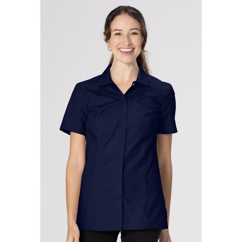 Chef Works Navy Extra Large Durham Snap Work Shirt for Women