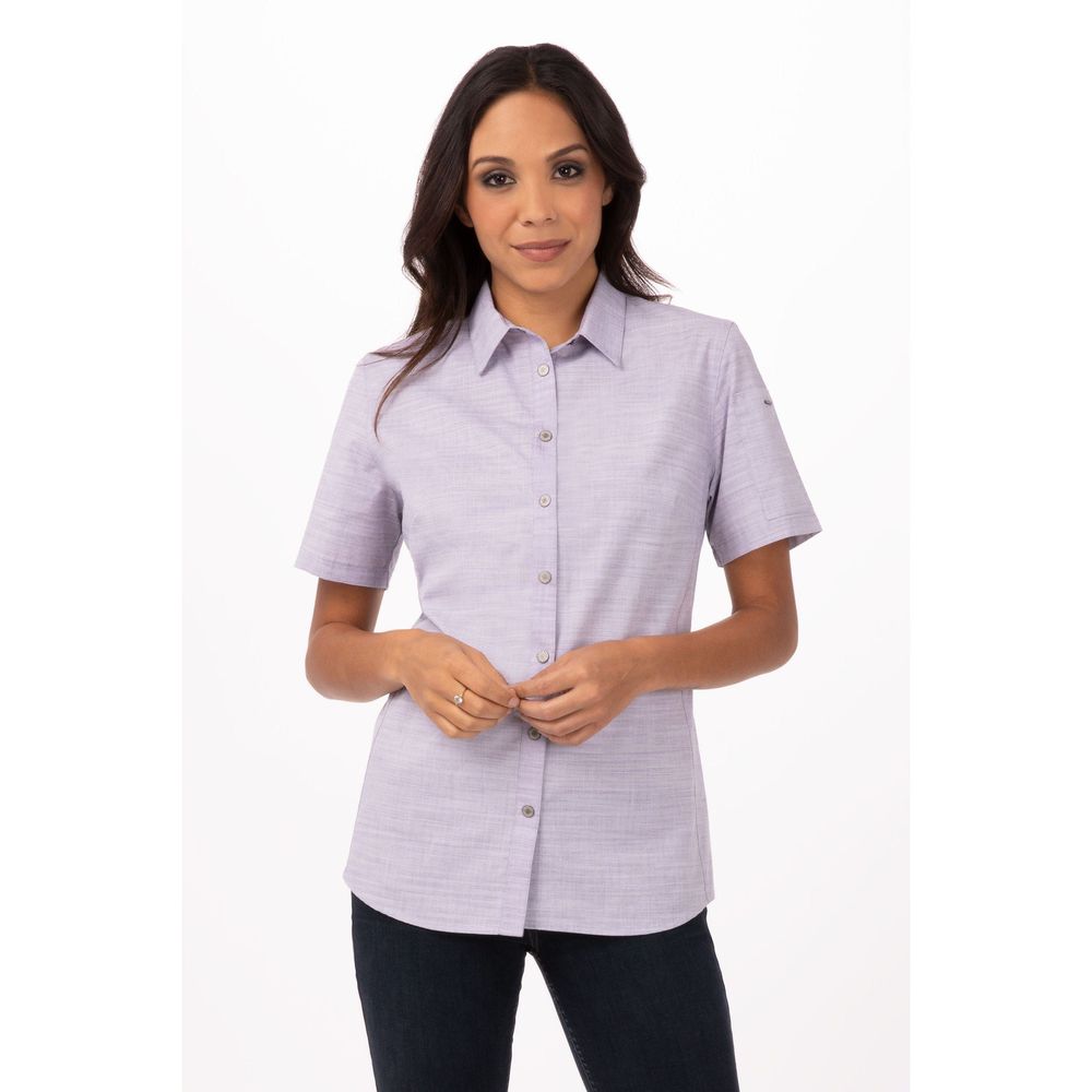 Chef Works Purple Extra Small Classic Fit Havana Shirt for Women