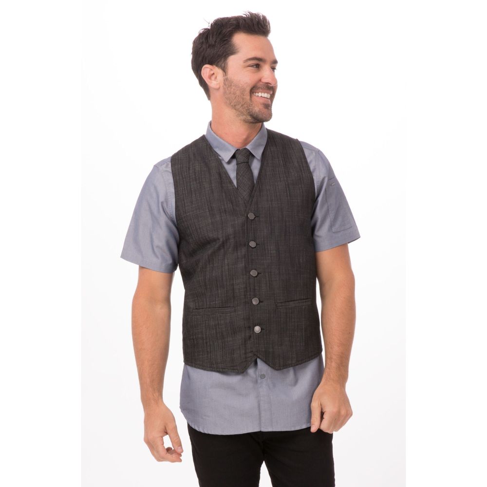 Chef Works Black 3XL Modern Fit Fairfax Vest for Men ...