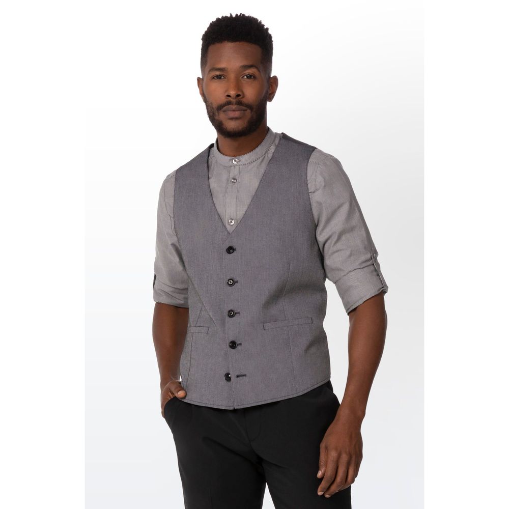 Chef Works Light Grey Large Formal Fit Bridge Vest for Men