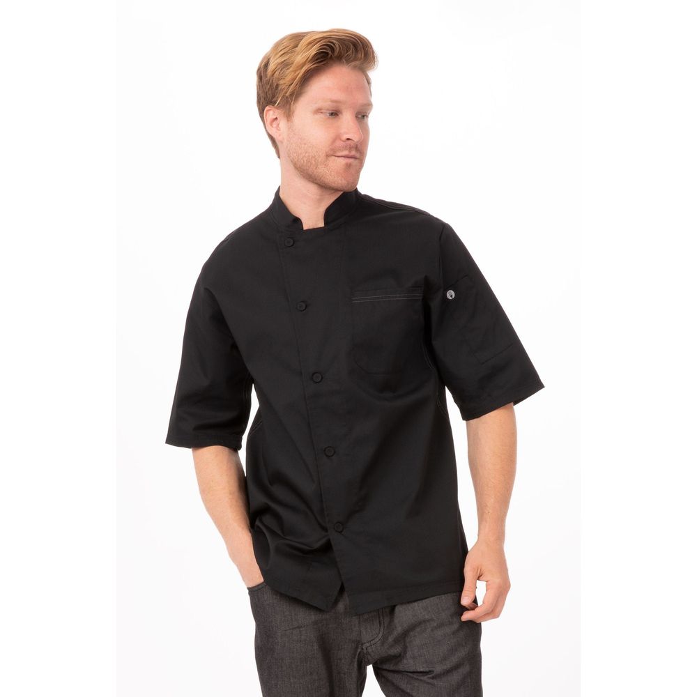 Chef Works Black Extra Large Classic Fit Valais V-Series Chef Coat for ...