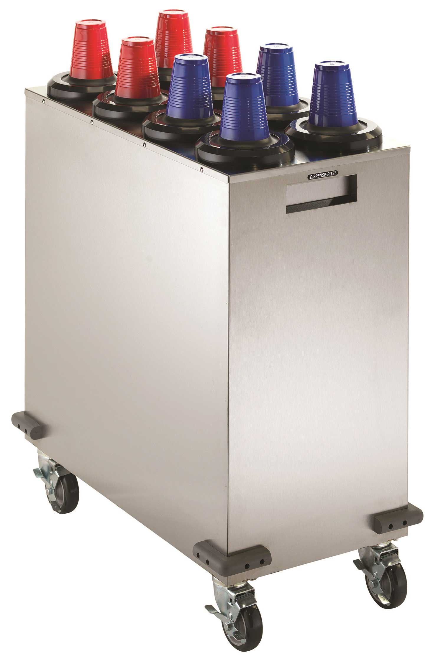 Dispense-Rite Stainless Steel Mobile Cup Dispensing Cart with Eight SLR ...