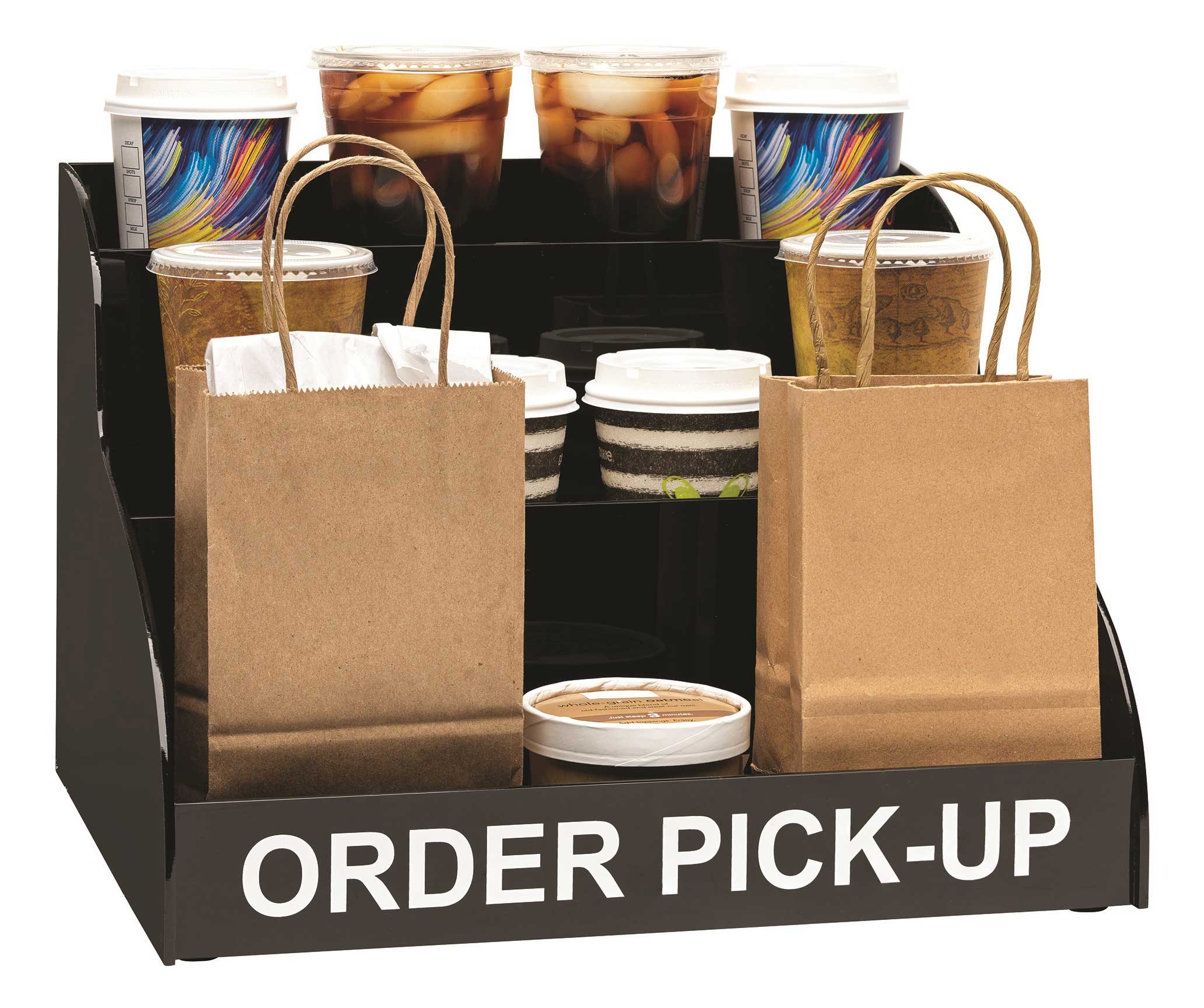 Dispense-Rite Countertop Black Acrylic Mobile Order Pickup Unit with ...