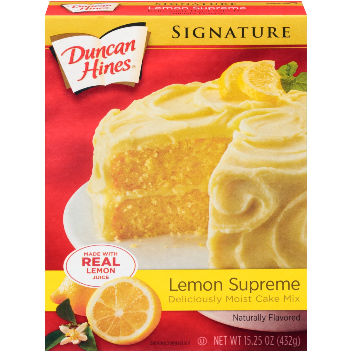 Duncan Hines Signature Lemon Supreme Moist Cake Mix, 15.25 Ounce -- 12 ...