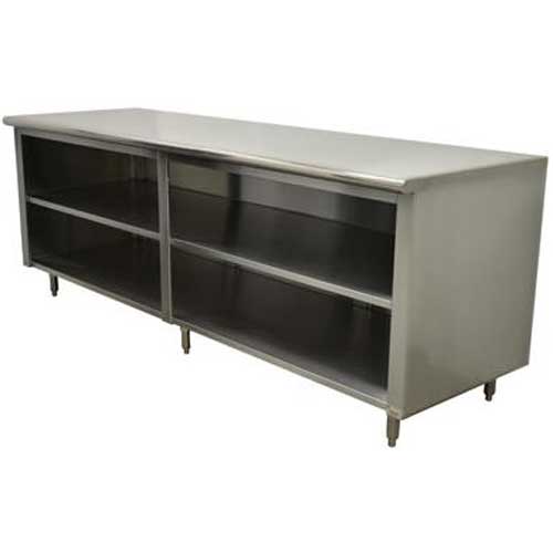 Stainless Steel Flat Top Enclosed Base Work Table - Open Base With ...