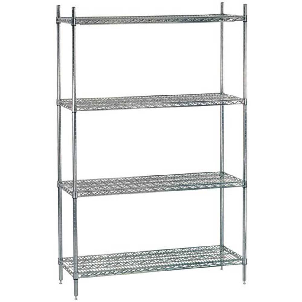 Chrome Wire Shelving Combo Unit Size 24 x 42 x 74 inch - Includes 4 ...