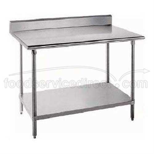 Standard Stainless Steel Work Table, 5 inch Back Splash With Stainless ...