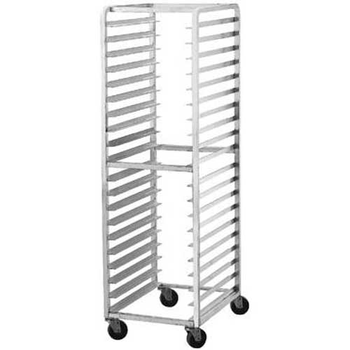 Aluminum Welded 18 Pan Rack - Curved Top, 3 inch Shelf Spacing Side Load.
