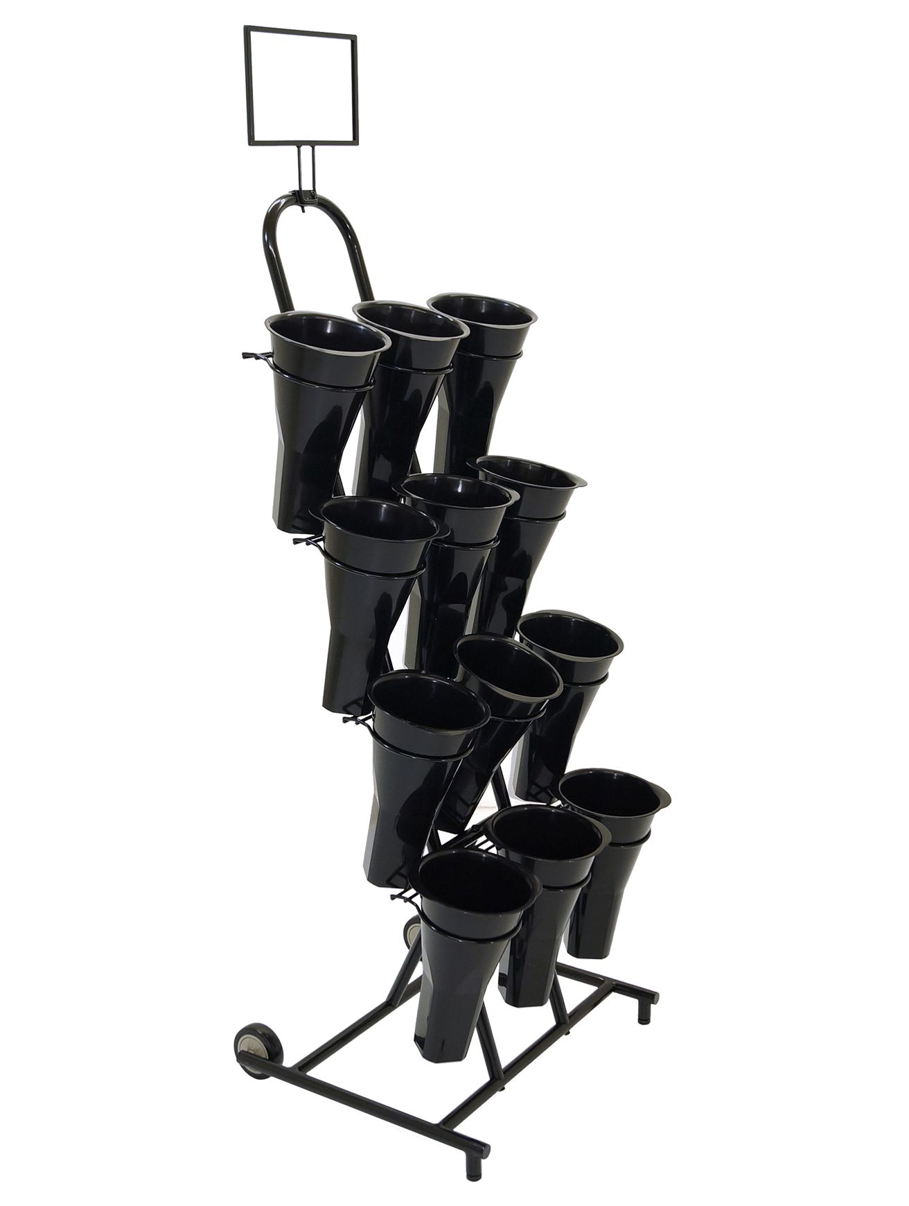 Mobile Merchandisers Cart With Sign Frame and Vases | FoodServiceDirect