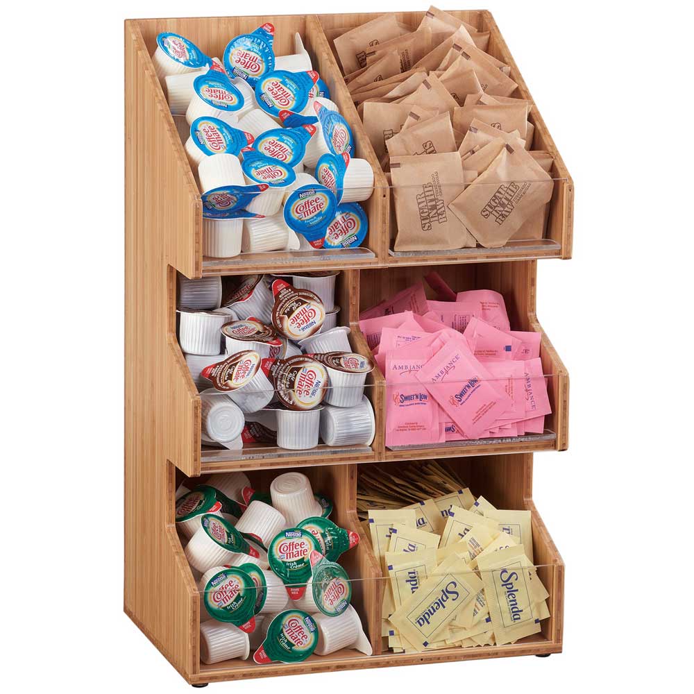 Cal Mil Bamboo 6 Compartment Condiment Organizer, 10.25 x 6.75 x 16 ...