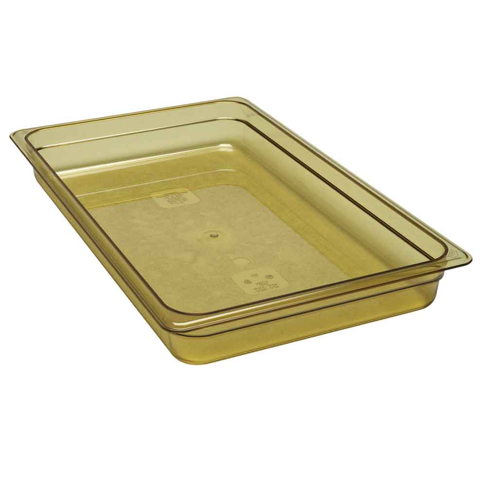 H Pan Food Storage Pan, Amber, 12 3/4 X 20 7/8 x 2 1/2 inch -- 6 per ...