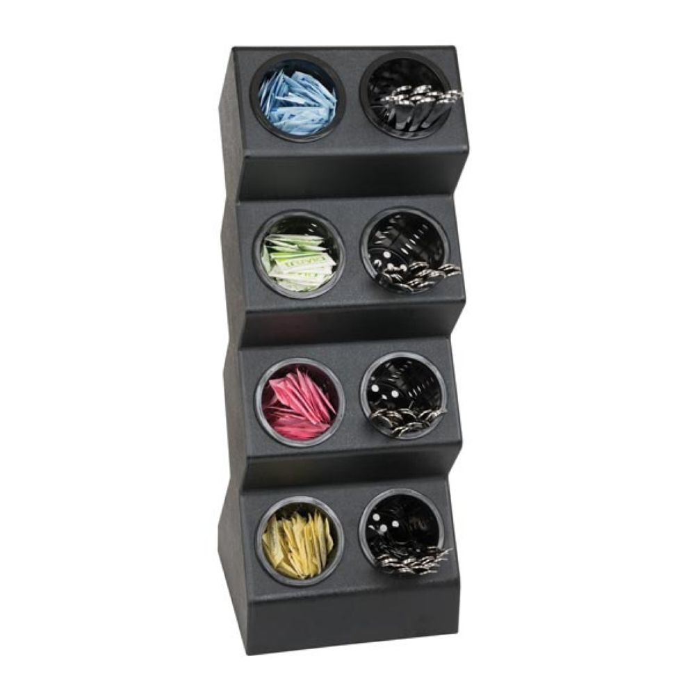 Dispenser Rite Black Polystyrene Eight Compartment Countertop Flatware ...
