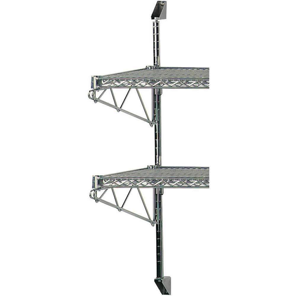 2 Tier Wall Mounting Brackets and Post 14 inch For Wire Shelving -- 1 ...