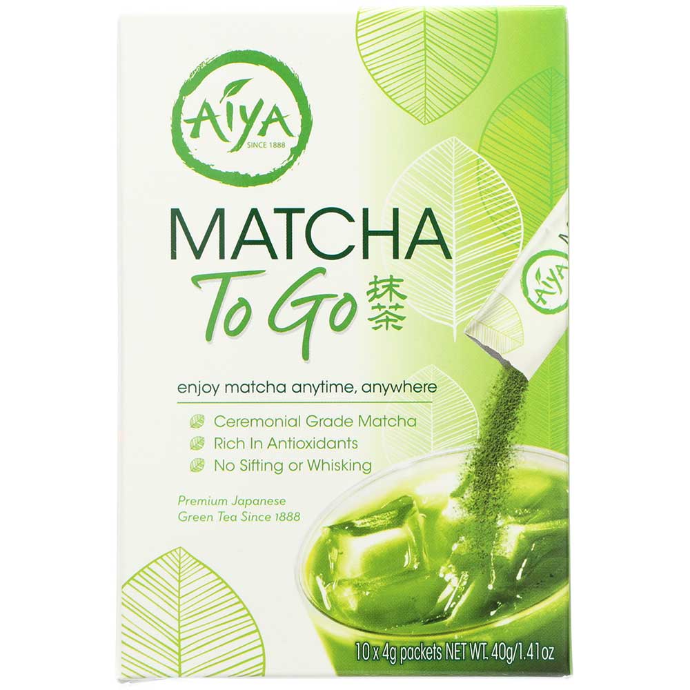 Aiya Matcha to Go Tea Stick Packs, 10 count per pack -- 8 per case.