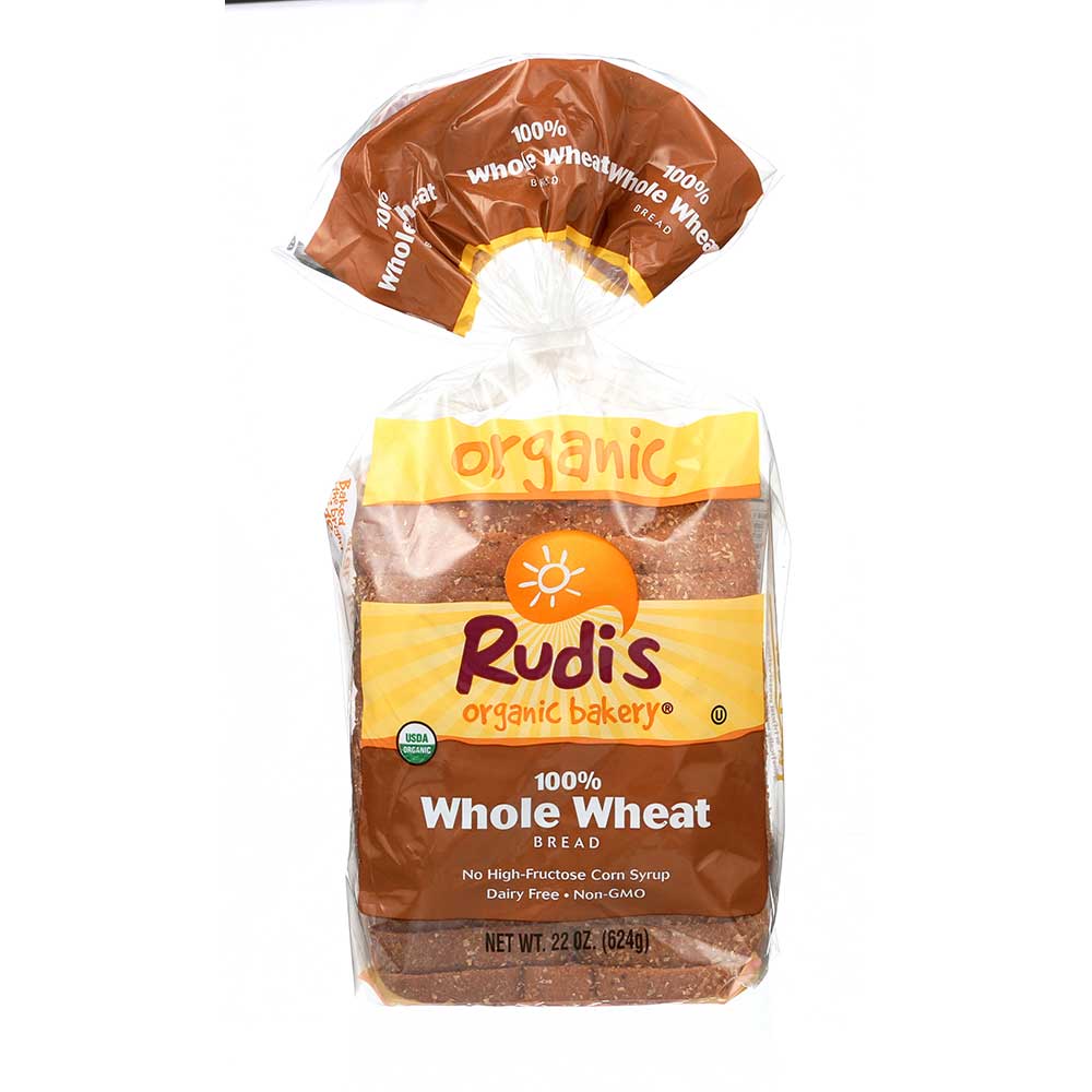 Rudis Organic 100 Percentage Whole Wheat Sandwich Bread, 22 Ounce -- 8 ...