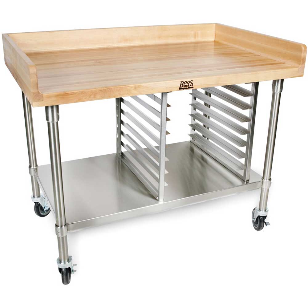 John Boos Oil Finish Maple Top Bakery Prep Work Table with 4 inch Coved ...