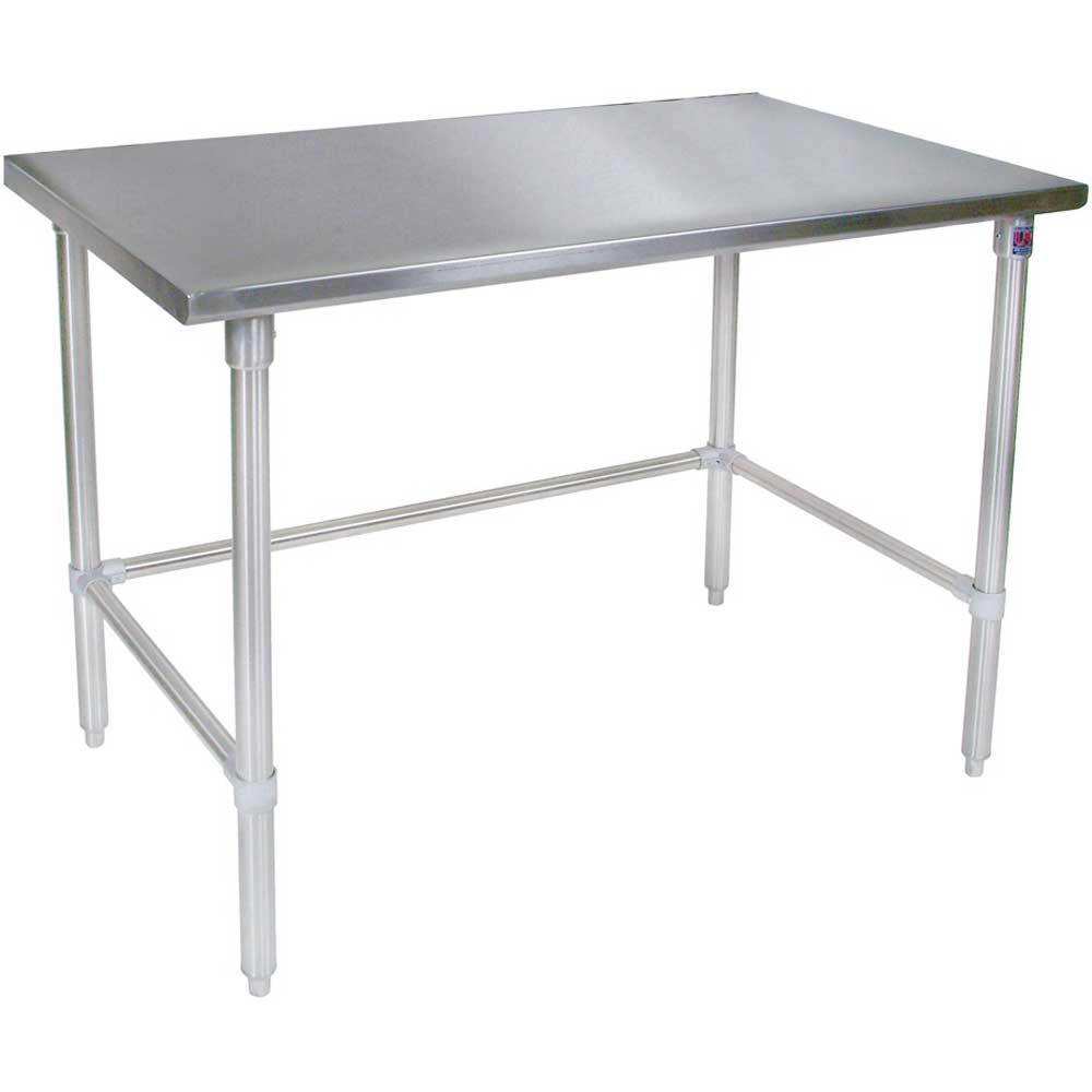 John Boos 14 Gauge Stainless Steel Flat Top Work Table with Galvanized ...