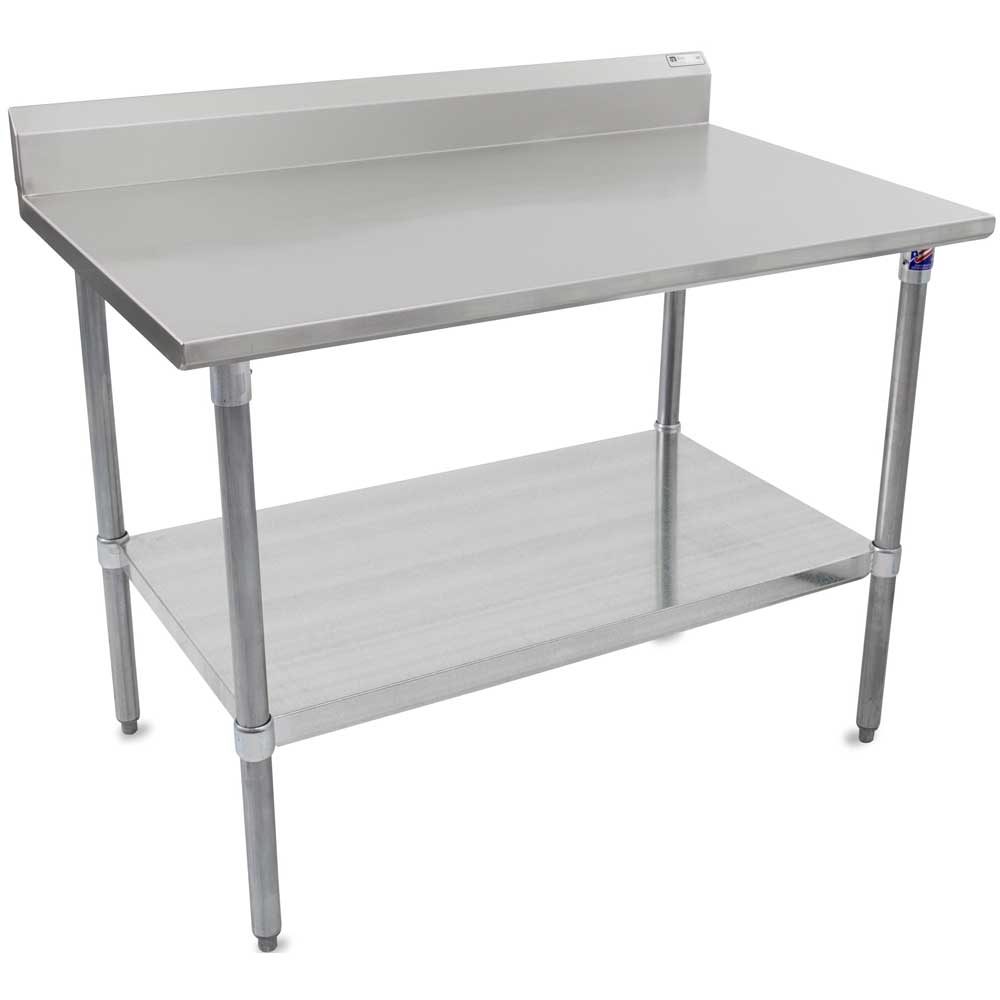John Boos 16 Gauge Stainless Steel Work Table with Galvanized Base and ...