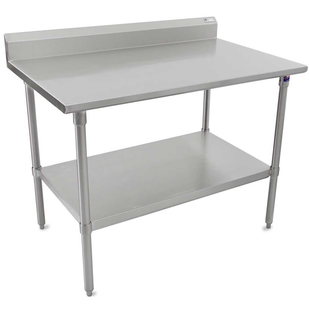 John Boos 16 Gauge Stainless Steel Base and Shelf Work Table, 48 x 30 inch.
