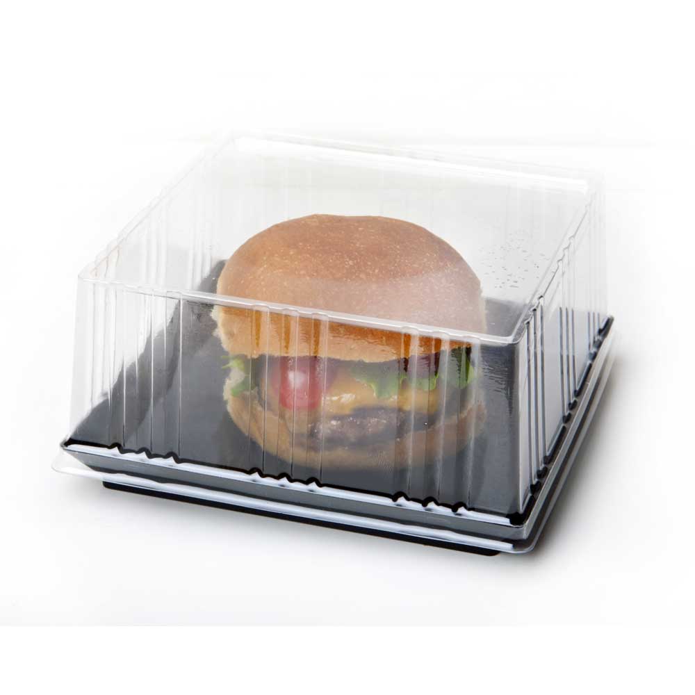Small Wonders Black Square Mini Dish 4 1/2 inch -- 2000 per case.