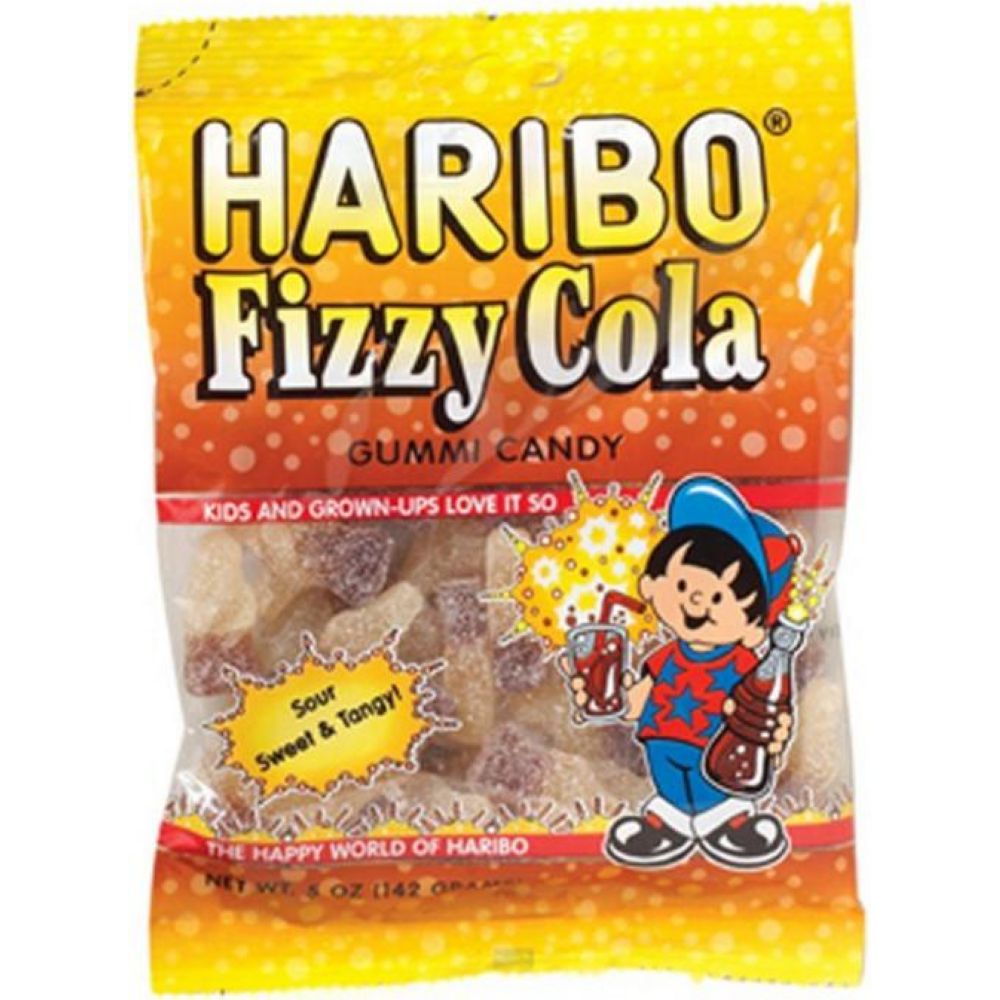 Haribo Fizzy Cola Gummy Candy, 5 Ounce -- 12 per case.
