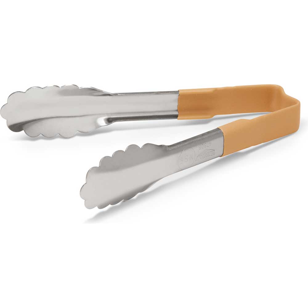 Vollrath One-Piece Color-Coded Kool-Touch Scalloped Tan Tong, 6 x 6 ...