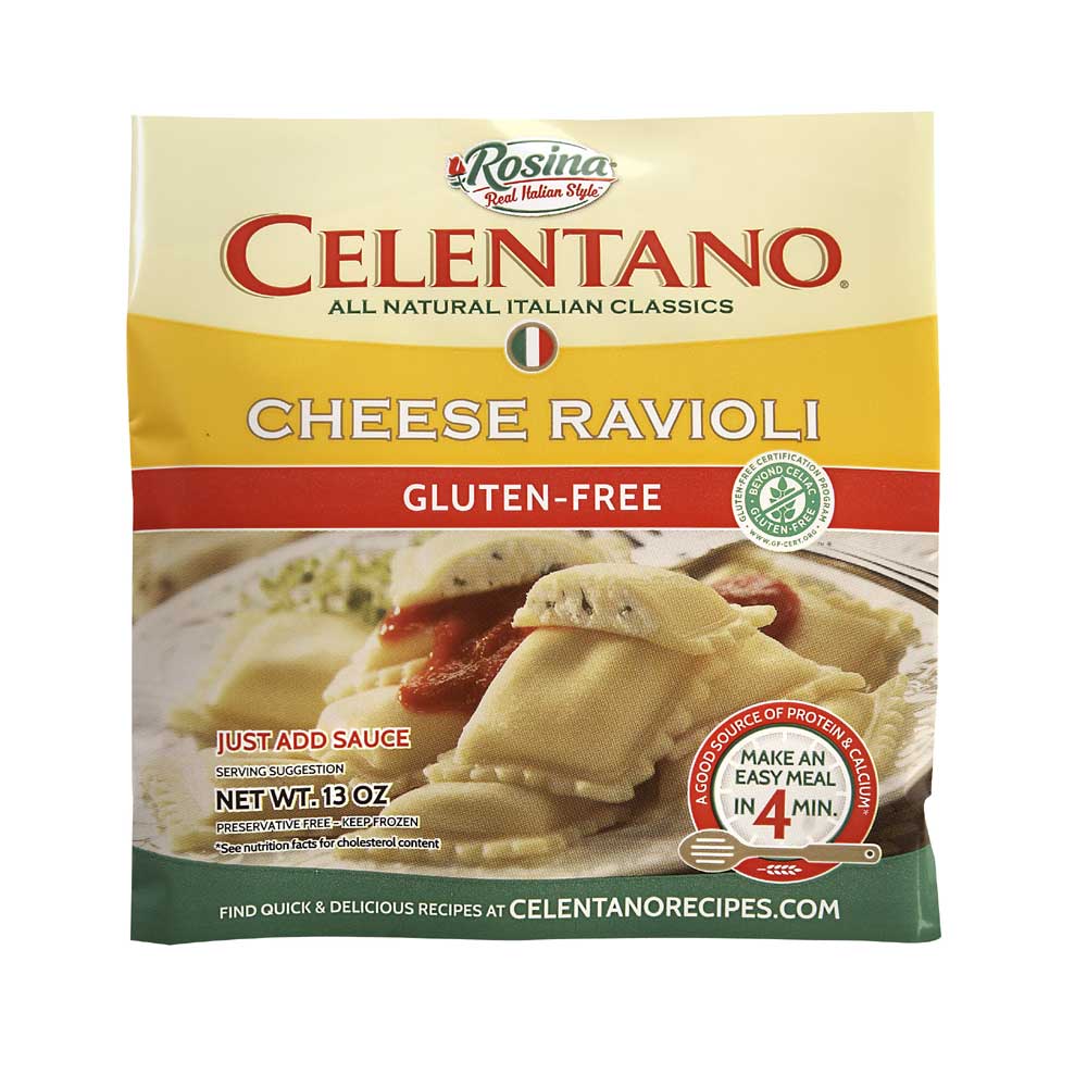 Celentano Gluten Free Pre Cooked Cheese Ravioli, 13 Ounce -- 12 per case.