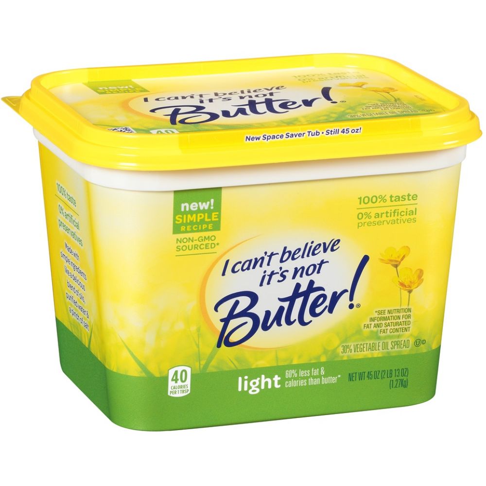 I Cant Believe It's Not Butter Light Yellow Spread, 45 Ounce -- 6 per case