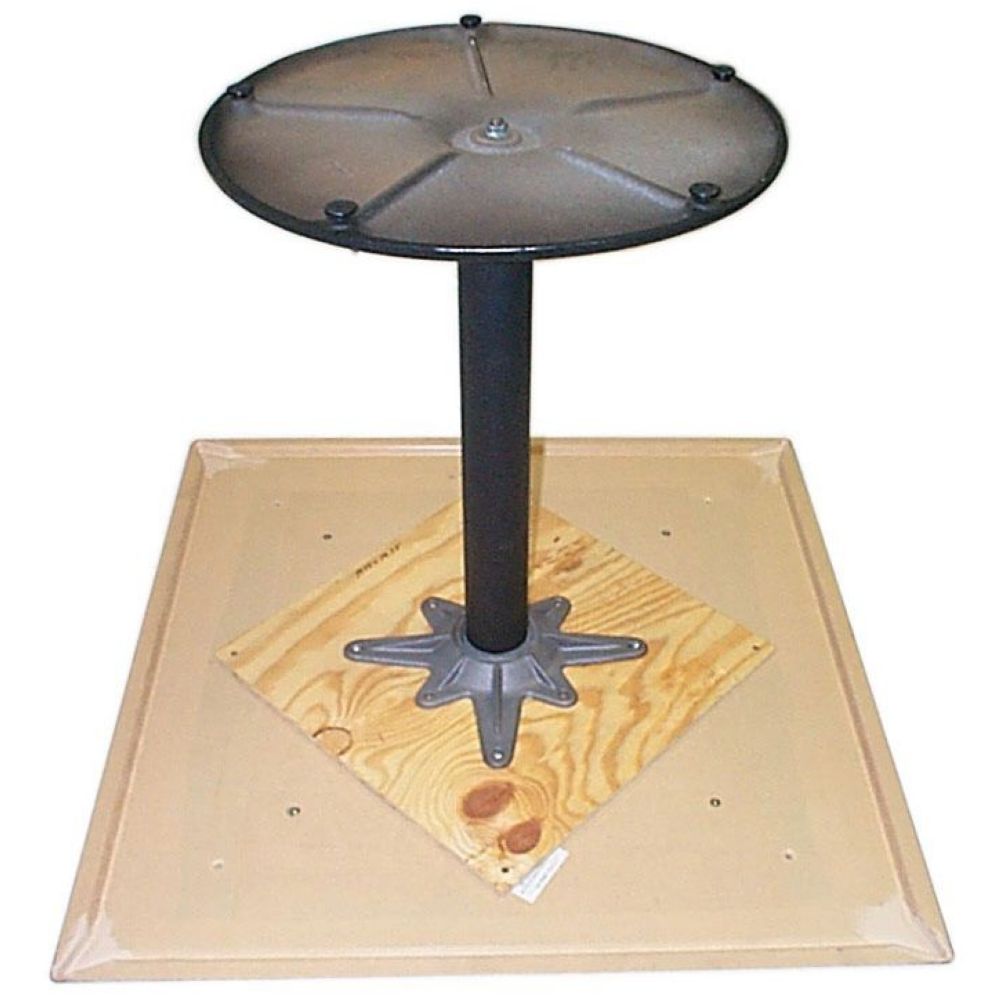Grosfillex Natural Wood Square Mounting Plate Only, 14 x 14 inch.