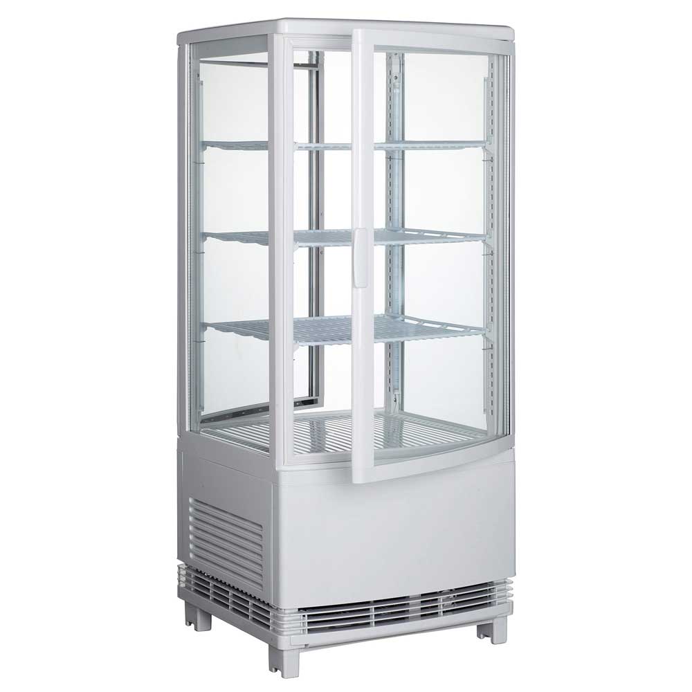 Winco Countertop Refrigerated Beverage Display with Curved Doors Set, 120V.