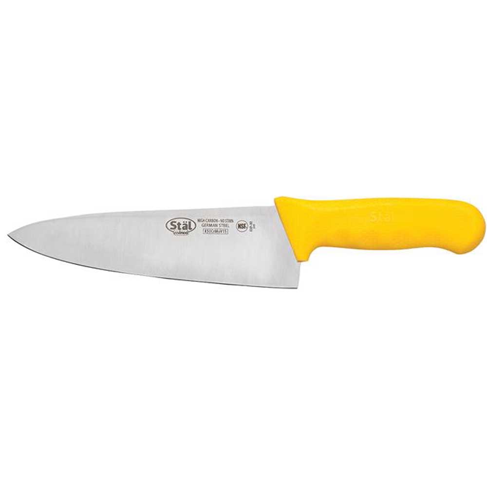 Winco Stal Chefs Knife with Yellow Polypropylene Handle, 8 inch -- 6 ...