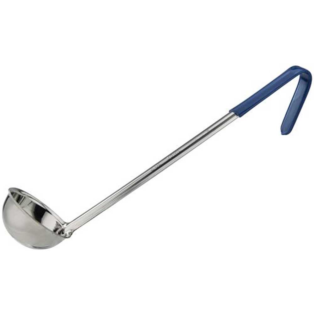 Winco Prime Stainless Steel One Piece Ladle with Blue Handle, 2 Ounce ...