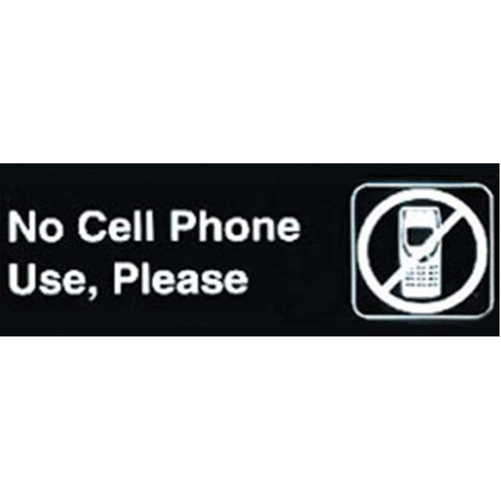 Winco Black No Cell Phone Use Please Information Sign, 3 x 9 inch -- 12 ...