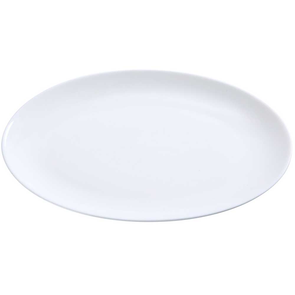 Yanco Abco Porcelain Oval Rolled Edge Coupe Super White Platter, 12 ...