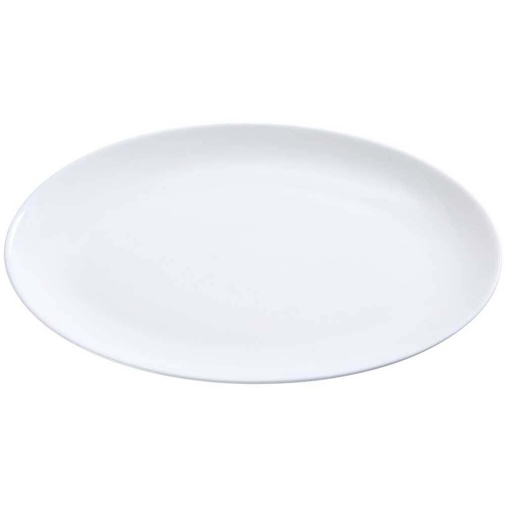 Yanco Abco Porcelain Oval Rolled Edge Coupe Super White Platter, 8 inch ...