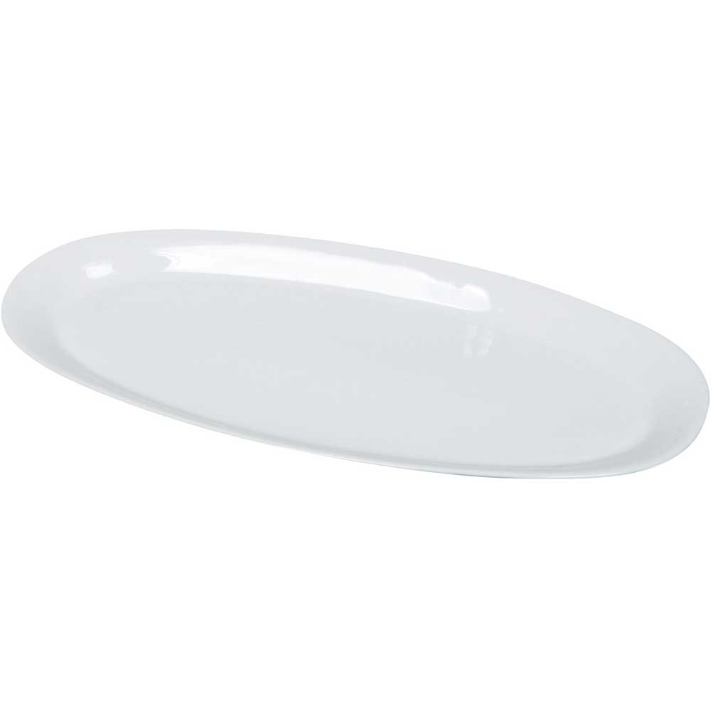 Yanco Abco Porcelain Oval Coupe Super White Fishia Platter, 23 x 10 1/4 ...