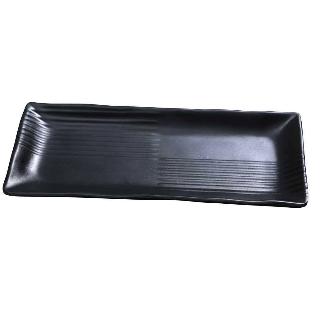 Yanco Asian Style Melamine Rectangle Black Pearl Plate, 14 1/4 x 6 1/4 ...