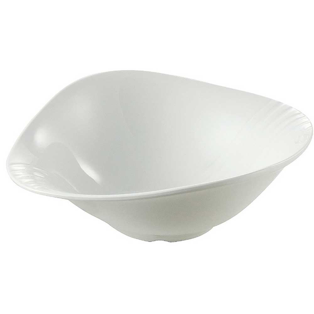 Yanco Milando Melamine White Triangular Bowl, 120 Ounce -- 12 per case.