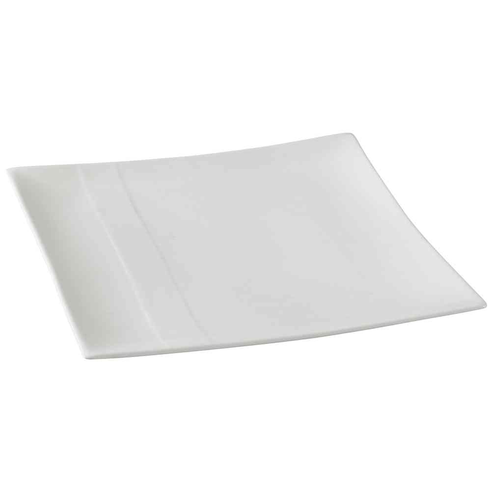 Yanco SH-112 Shanghai Square Plate, 12 inch, Bone China, Bone White ...