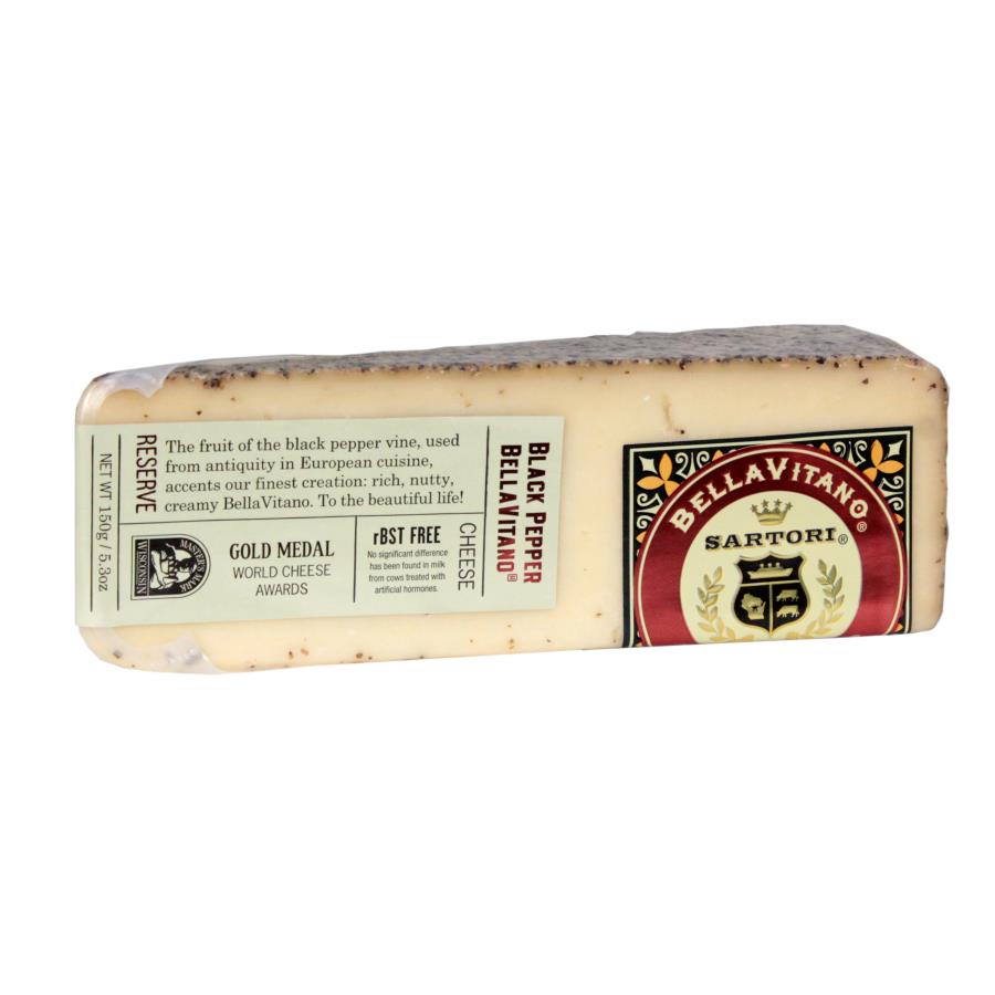 Sartori Black Pepper BellaVitano Cheese Wedge Case | FoodServiceDirect