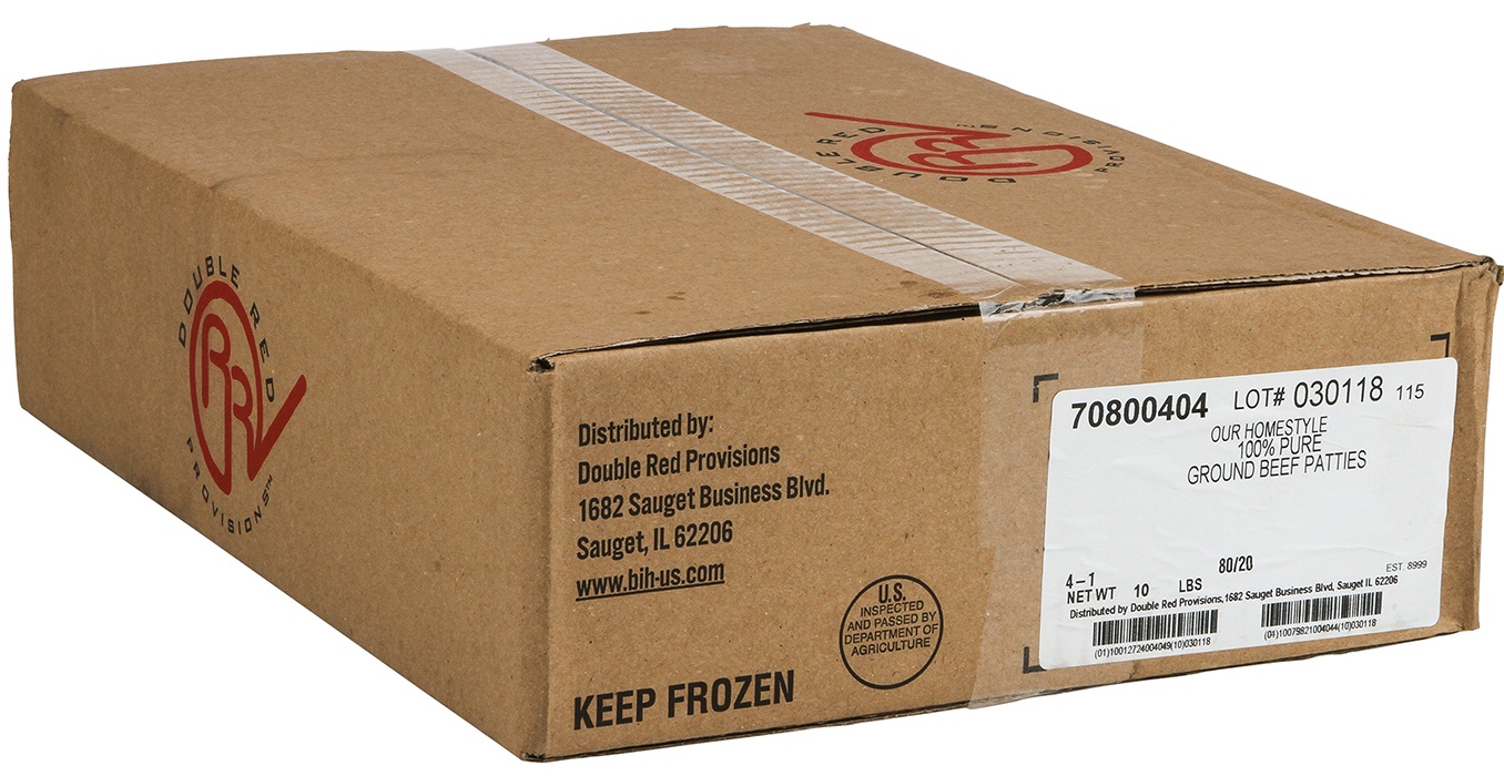 Double Red Provisions 80/20 4-1 Homestyle Ground Beef Patty, 4 Ounce ...