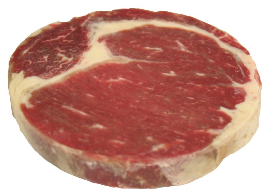 Double Red Provisions Tenderized Beef Steak Ribeye, 8 Ounce -- 20 per case.