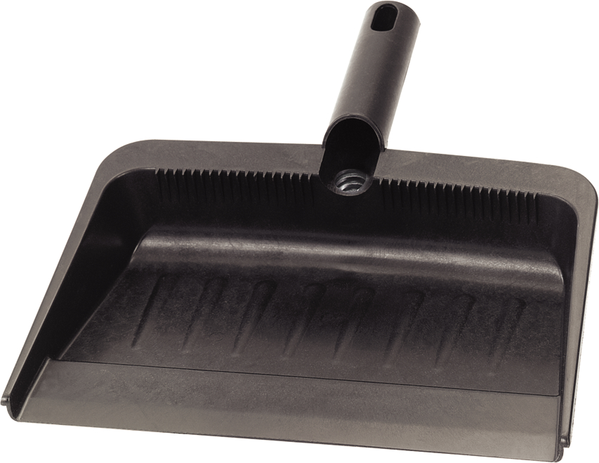 Flo-Pac Plastic Black Wide Rubberized Dustpan, 12 inch -- 24 per case