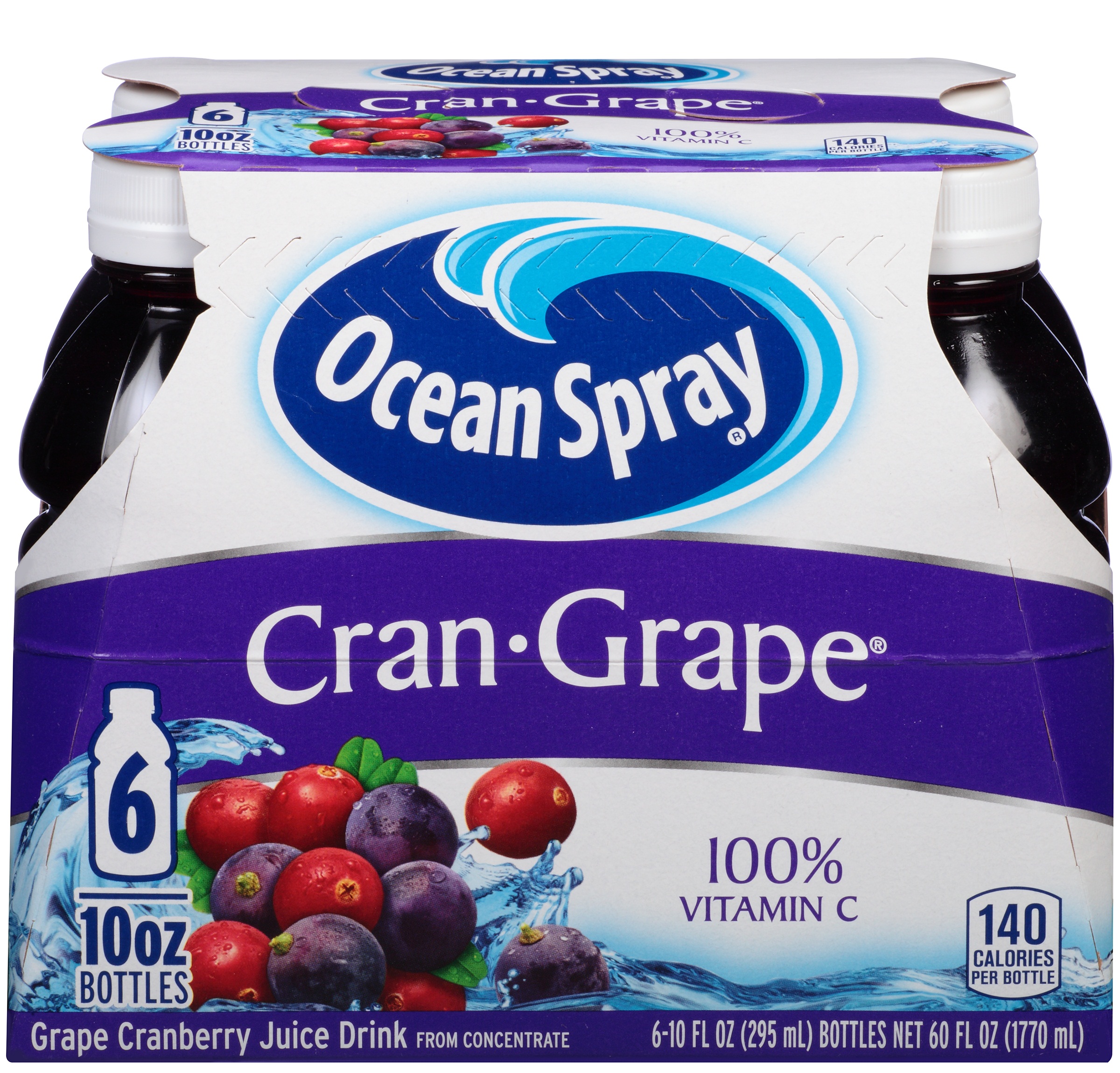 Ocean Spray Cranberry Grape Juice Drink, 10 Fluid Ounce -- 24 per case.