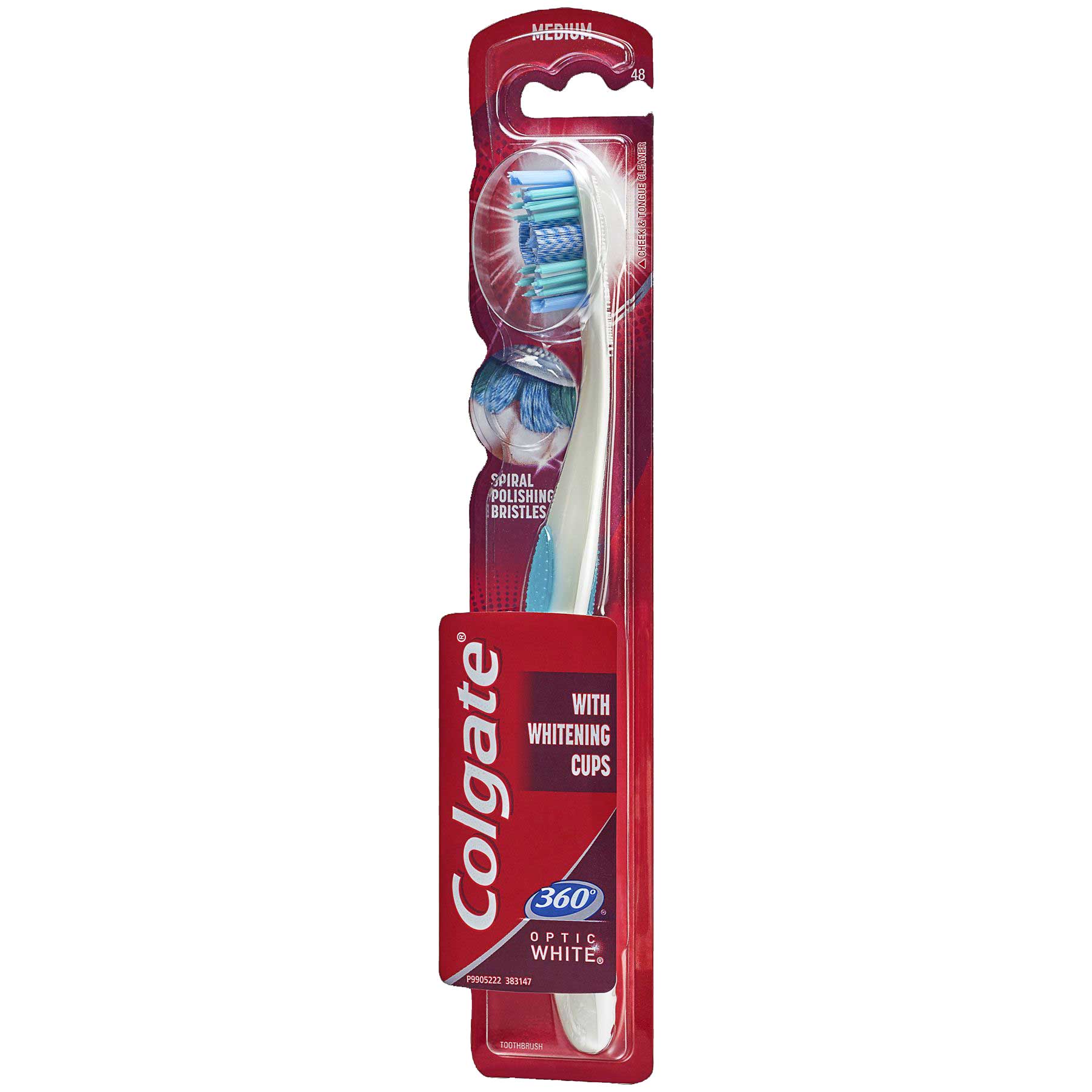 Colgate 360 Degree Optic White Full Head Medium Bristle Whitening Cups ...