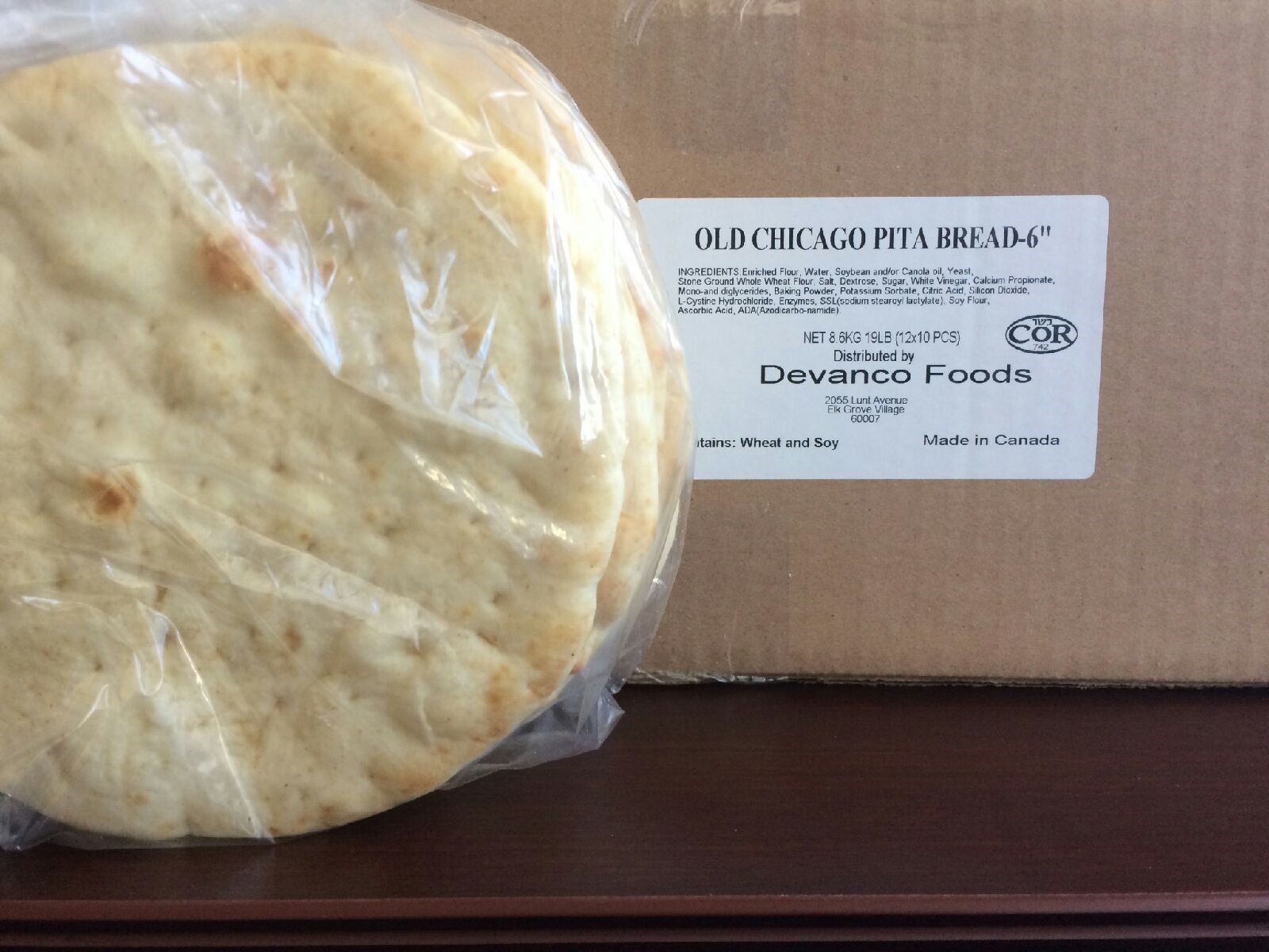 Devanco Old Chicago Pita Bread, 6 inch -- 120 per case.