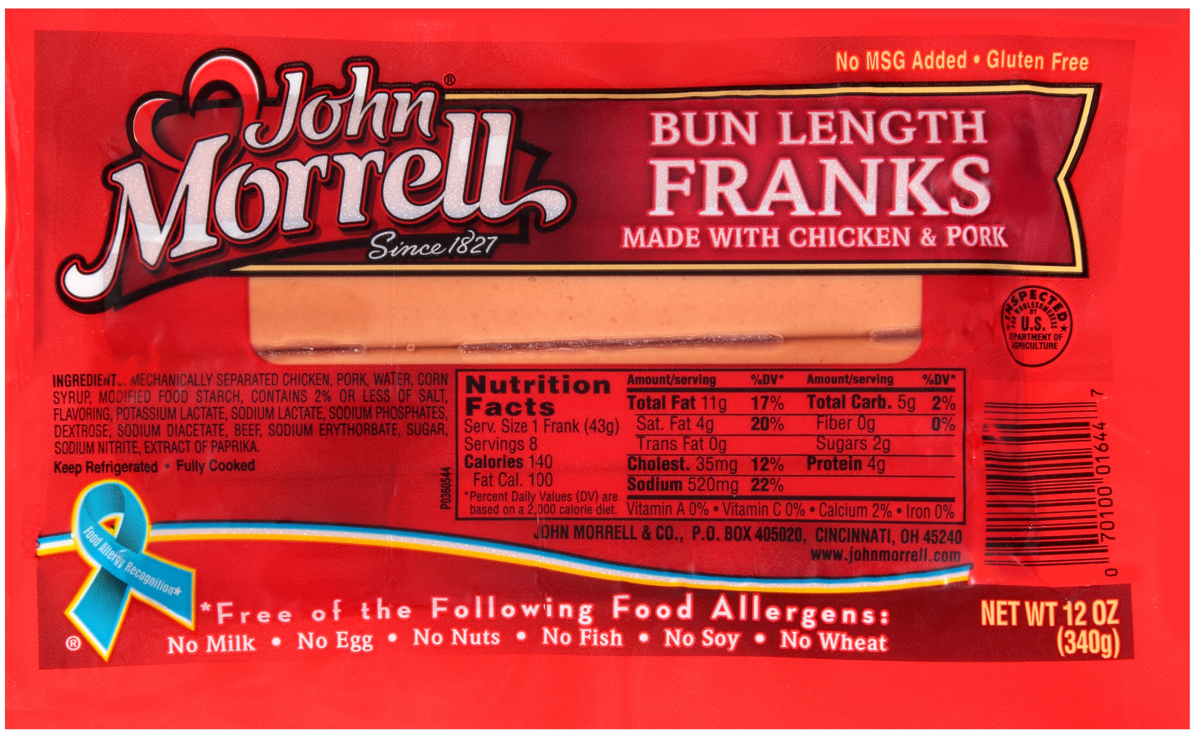 Smithfield Chicken Pork and Beef Hot Dog Case | FoodServiceDirect